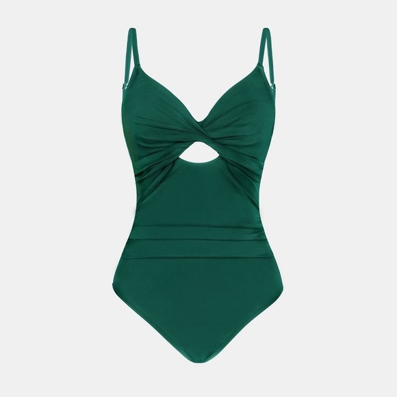 Cupshe | Swim | Nwt Cupshe Green One Piece Swim Twist Top Ruched Cut ...